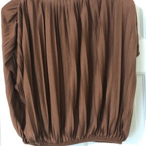 Zara | Tops | Zara Caramel Pleated Sweater Top | Poshmark